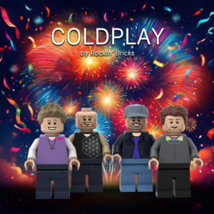 Coldplay minifigs exclusively printed on Lego parts